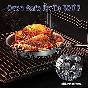 Cooks Standard Frying Pan Stainless Steel, 10-Inch Multi-Ply Clad wok Stir Fry Pan Kitchen Skillet, Silver