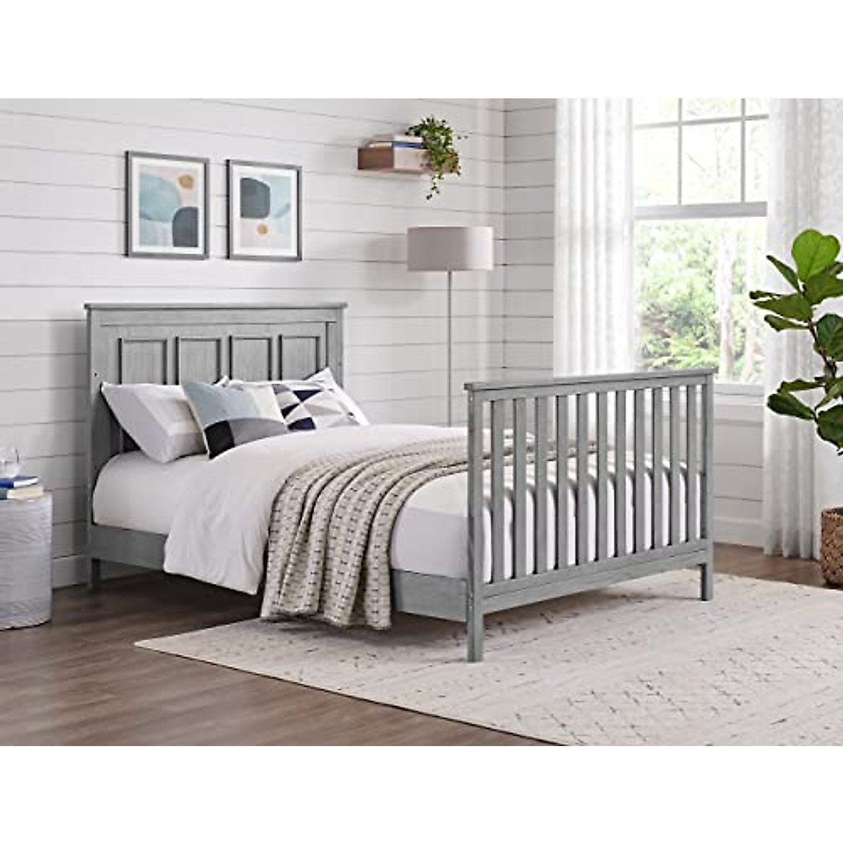 Oxford Baby Bennett Crib to Full-Size Bed Conversion Kit, Rustic Gray, GreenGuard Gold Certified