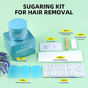 Sugar Wax Kit - Medium All-Purpose Hair Removal Kit with Lemon Juice for Brazilian, Legs, Arms, Bikini, Back, Chest, Face