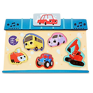 Little Tikes Baby Bum 5-Piece Chunky Wooden Sound Puzzle Plays Wheels on The Bus
