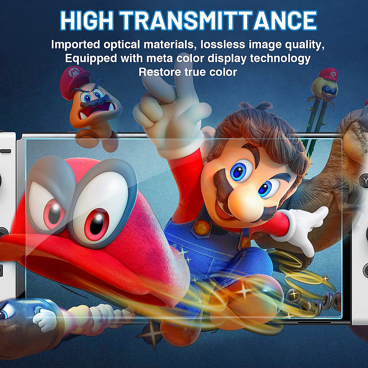 DLseego Tempered Glass Screen Protector 2 Pack for Switch OLED Model 2021 New with Transparent HD Clear Screen Protector for Switch OLED 7'' Anti Scratch Bubble Free Design - 2 Pack