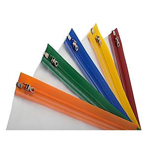 Snopake A3 480x350mm Zippa Bag 'S' with Zip Strips - Transparent/Assorted (Pack of 5)