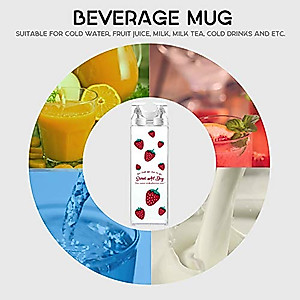 Cabilock 500ml Strawberry Printed Milk Box Milk Carton Water Bottle Plastic Milk Box Juice Bottle Empty Milk Container Water Bottle