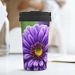 WANGXUEE Purple Lavender flower Print 500ml Stainless Steel Travel Tumbler Double Wall Vacuum Insulated Coffee Mug