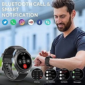 OTOSAGOW Smart Watch Bluetooth Call (Answer/Make Call), 1.45'' Touch Screen IP68 Waterproof Fitness Tracker with 100+ Sports Modes, Smart Watches for Men Women Android and iOS iPhone Compatible, Black