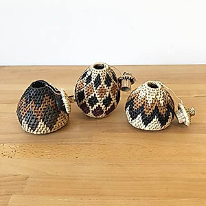 Assorted 4-5" African Zulu Mini Lidded Basket // Lidded Palm Basket // South Africa Basket