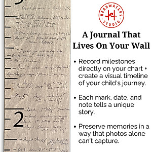 Headwaters Studio Growth Chart for Wall - Height Chart for Kids, Wall Hanging Growth Chart, Baby Nursery Height Measurement, Kids Growth Chart Wall, Growth Chart - Floral -Multicolor-63" x6.7"