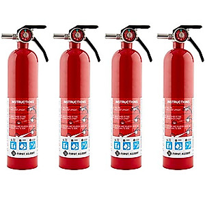 First Alert FE1A10GR195 ABC Home Fire Extinguisher, Rated 1-A:10-B:C, Model# HOME1, Red, 4 Count(Pack of 1)