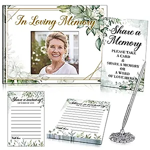 Spakon Funeral Guest Book for Memorial Service Celebration of Life Guest Book 100 Pieces Double Sided Prayer Funeral Cards