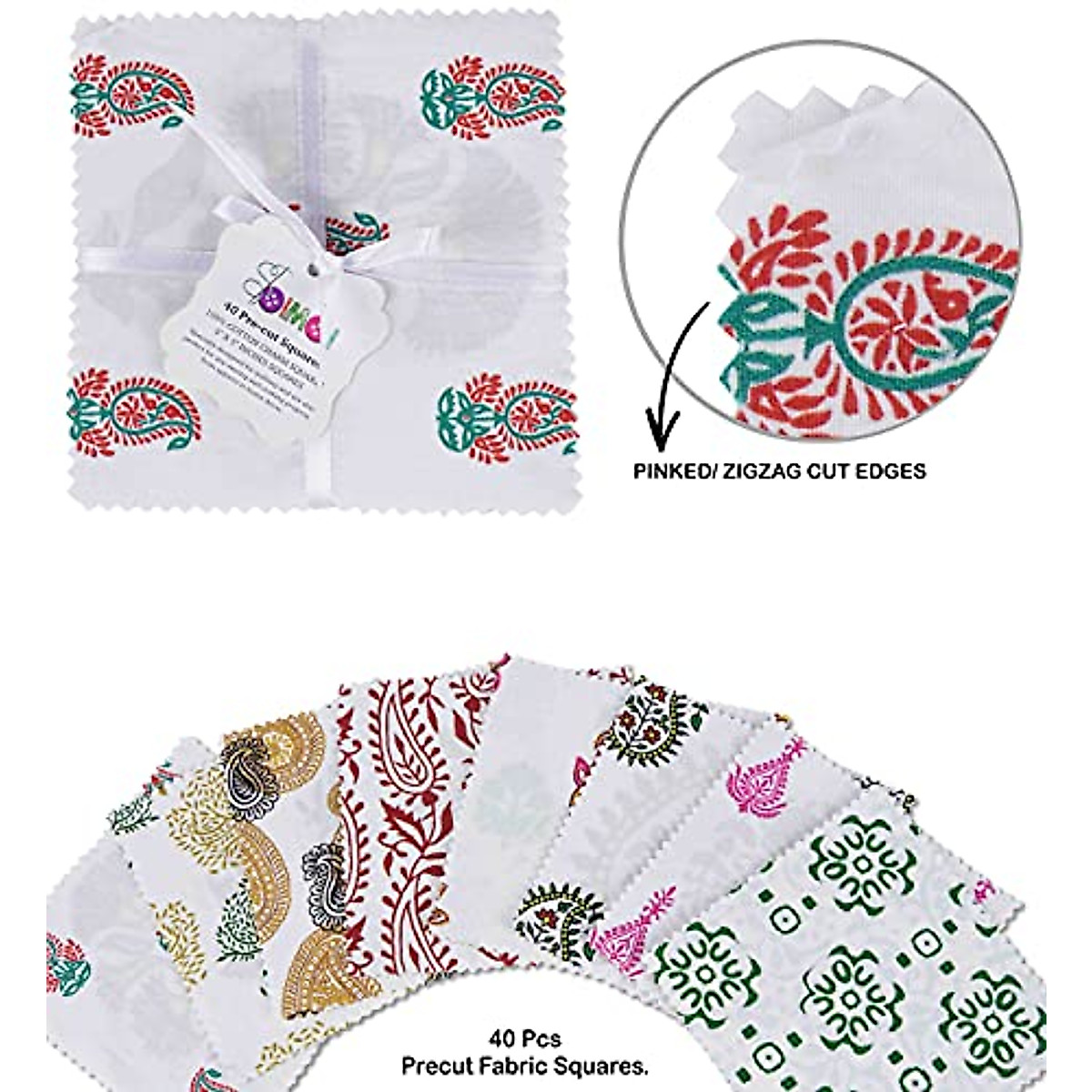 Print Precut 5-inch Cotton Fabric Quilting Squares Charm Pack DIY Patchwork Sewing Craft-