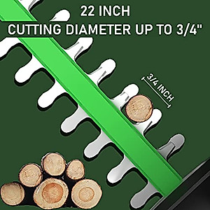 Cordless Hedge Trimmer Battery&Charger SOYUS 20V 2.0AH Electric Hedge Trimmer 22In Dual Action Blades 3/4’’ Cutting Capacity Bush Trimmer for Bush Shrub Branch