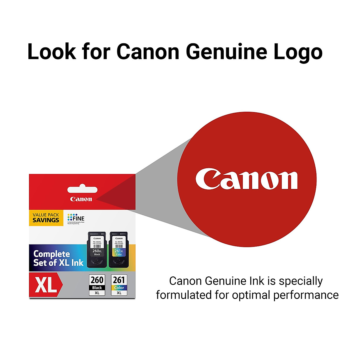 Canon PG-260 XL / CL-261 XL Value Pack, Compatible to TR7020, TS6420, and TS5320 Printers, Multi, Once Size (3706C005)