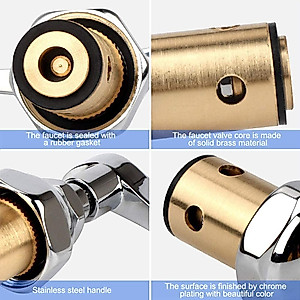 KWODE Brass Eterna Spindle Assembly Replacement Valve for Wall Mount Commercial Pre Rinse Faucet, Cold Side Lever Handle Faucet Stem Assembly Cartridge Faucet Valve, Blue