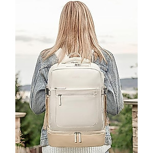 ZOMFELT Travel Backpack for Women, Flight Approved Carry on Backpack with Shoes Compartment & Wet Pocket, Water Resistant 17inch Laptop Bag with USB Charging Port for College Weekender Hiking Trip