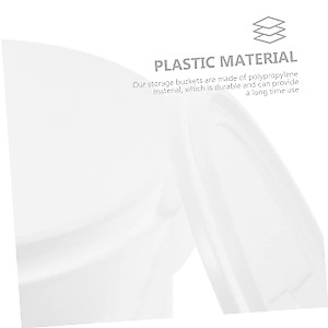 White Plastic Bucket 3pcs Storage Bucket White with Cover 3pc Pp 0.26 Gallon Buckets with Lid
