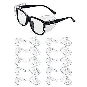 YunTuo 10 Pairs Eye Glasses Side Shields, Flexible Slip on Side Shields for Safety Glasses Fits Small to Medium