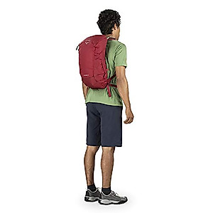 Osprey Skarab 18L Men's Hiking Backpack with Hydraulics Reservoir, Mystic Red