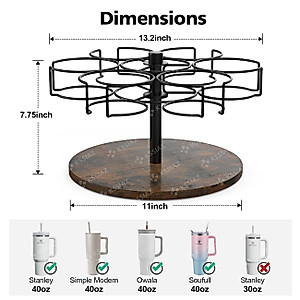 Water Bottle Organizer for Stanley 40 oz Tumbler with Handle, Rotatable Stanley Cup Organizer Holder, Patented Product, Kitchen Organizers and Storage for Stanley Cup Accessories, Black