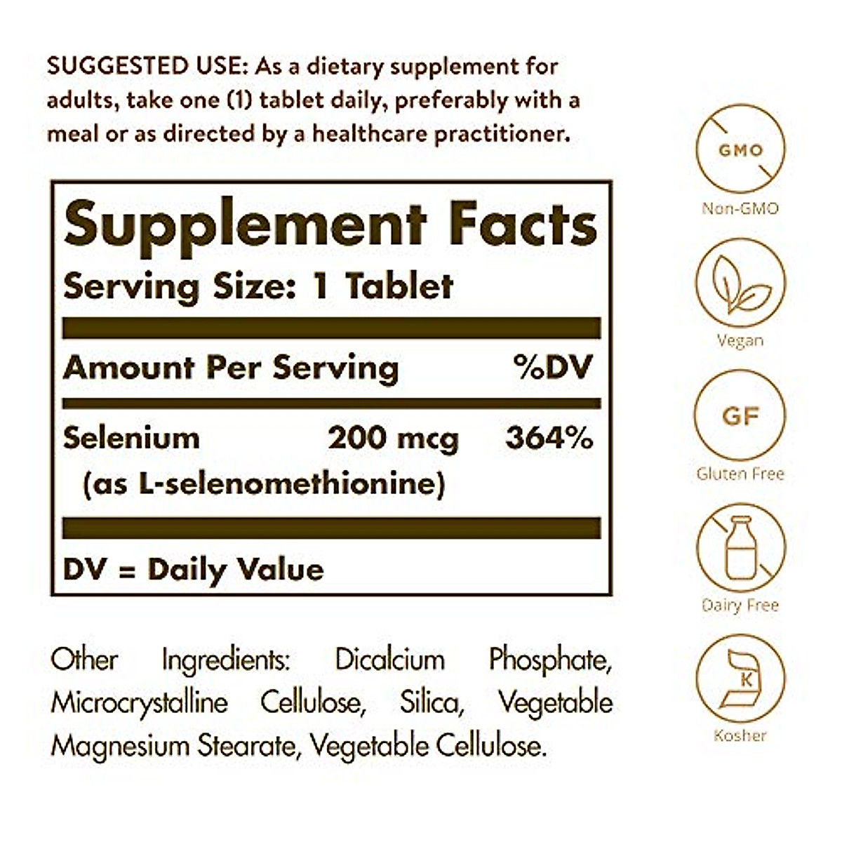Solgar Yeast-Free Selenium 200 mcg, 250 Tablets - Pack of 2 - Supports Antioxidant & Immune System Health - Non-GMO, Vegan, Gluten Free, Dairy Free, Kosher - 500 Total Servings