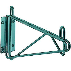TrueCraftware 21” Single Shelf Support Direct Wall Bracket Green Epoxy Coated Iron- Wire Shelf Bracket for Pantry Kitchen Home Wire Wall Mount Shelf