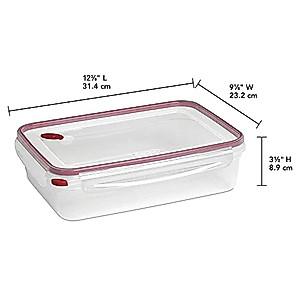 Sterilite 03426604 16.0 Cup BPA Free Rectangle UltraSeal Food Storage Container, For Meal Prep, Leftovers, or Work Lunch, Dishwasher Safe, Red 16 Pack