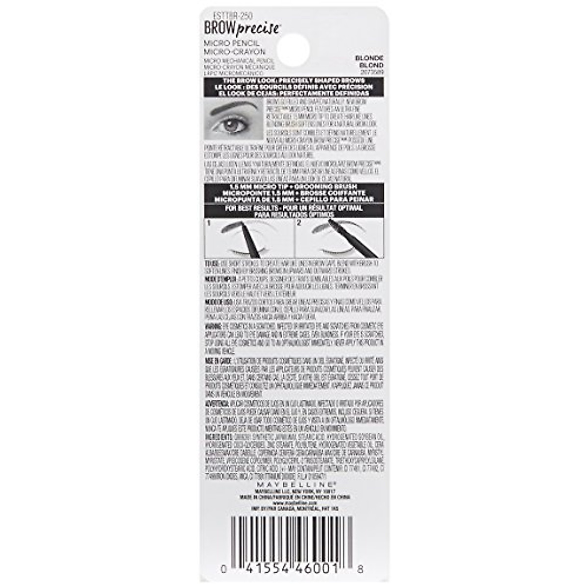 Maybelline Brow Precise Micro Eyebrow Pencil Makeup, Blonde, 0.002 oz.