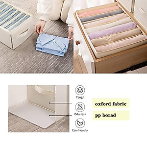 GUMIFOTNE Wardrobe Clothes Organizer,Large Size(18.5inch) Foldable Closet Organizers And Storage For Jeans,Sweater,Pants,Dress.Washable Drawer Organizers (7girds+9girds)