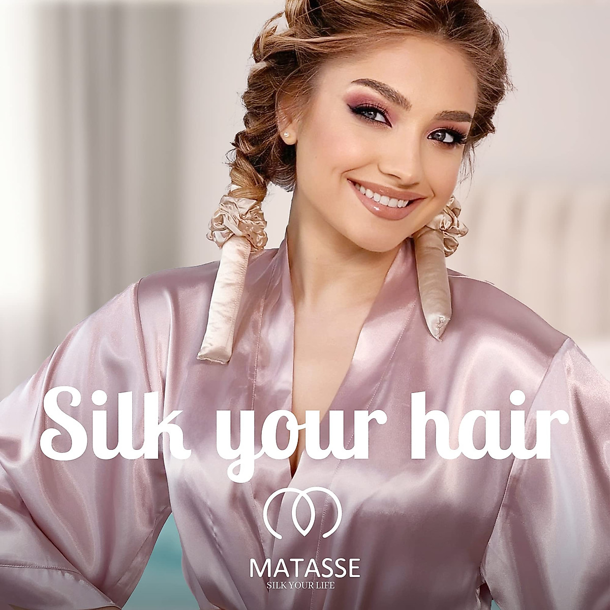 MATASSE Overnight Silk Heatless Hair Curler Set - Made of 6A Grade, 22 Momme Mulberry Silk - Effortless Heatless Curling Rod Silk Headband for Cozy, Damage-Free, No Heat, Sleep Curls for Long Hair