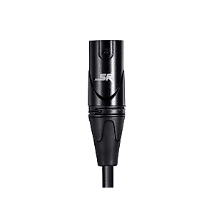 Monoprice Starquad XLR Male to XLR Female Microphone Cable - 3 Feet - Black, 24AWG, Optimized for Analog Audio - Gold Contacts - Stage Right Series
