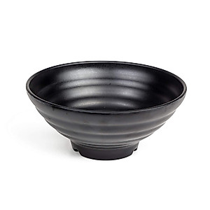 Asian Home 60 Ounce Large Melamine Japanese Ramen Noodle Soup Bowl Hard Plastic Dishware for Udon Soba Pho Asian Noodles - 8.66" x 4.33" (4 Bowls)