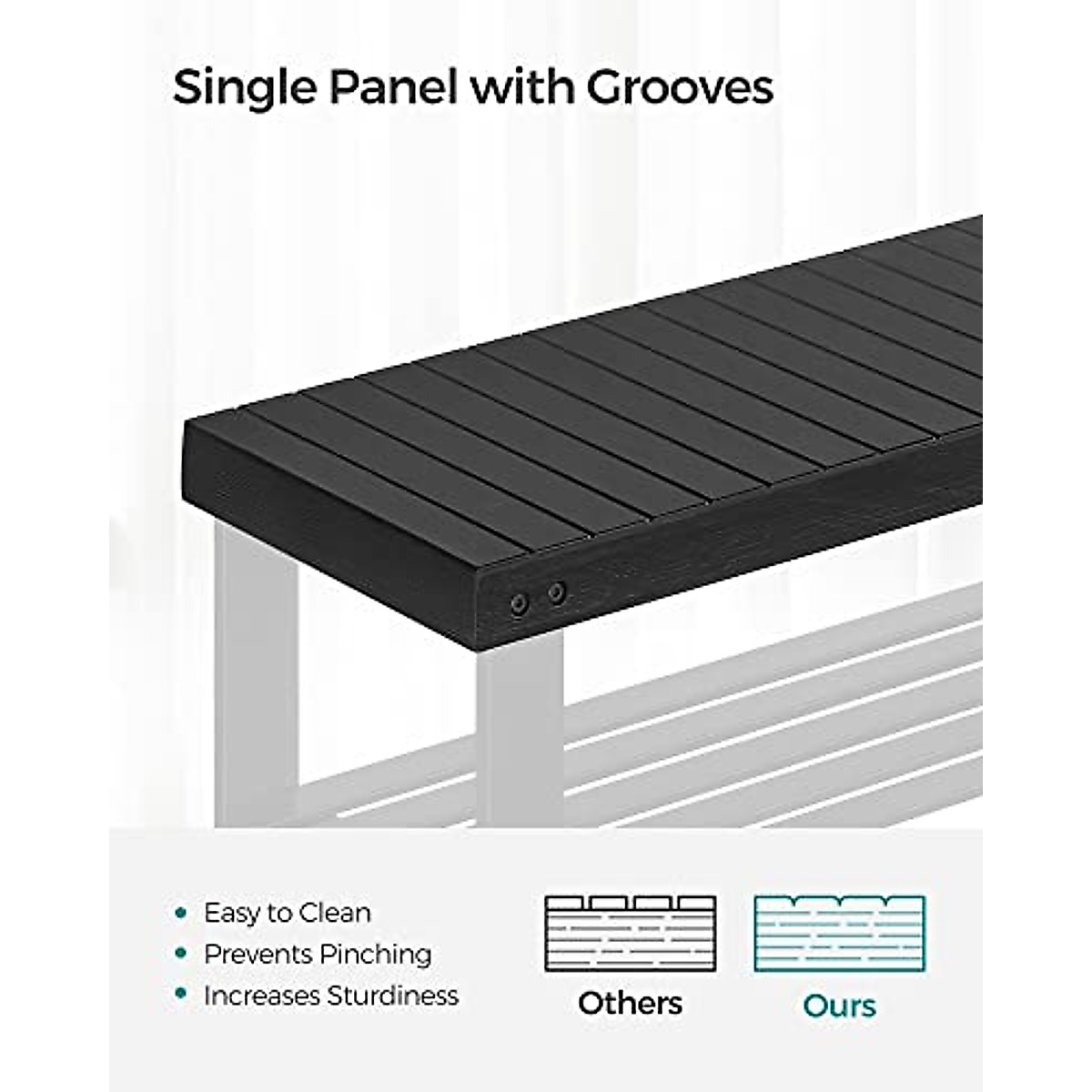 SONGMICS Shoe Rack Bench, 3-Tier Bamboo Shoe Storage Organizer, Entryway Bench, Holds Up to 286 lb, for Entryway Bathroom Bedroom, Black ULBS04H