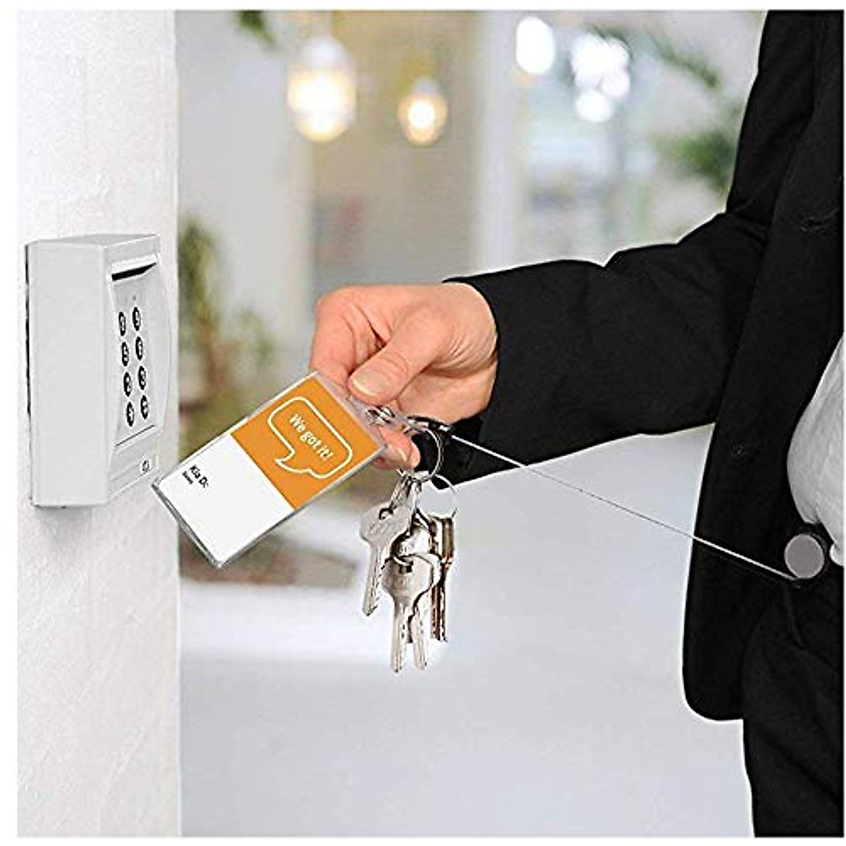 Retractable Badge Holders with Bling Rhinestones Crystal, Badge Reel with Belt Clip and Key Ring, 24 inches Thick Kevlar Pull Cord. (4pcs- Silver, Black, Pink and Purple)