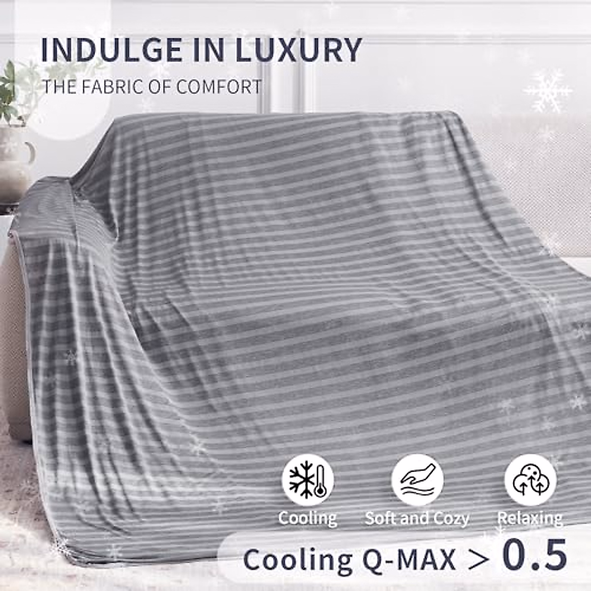 Guohaoi Cooling Blanket (90"x90"Queen Size) for Hot Sleepers and Night Sweats,100% Oeko-Tex Certified,Arc-Chill Q-Max >0.5 Cool Fiber,Ultra Cold Breathable,Comfortable,All-Season.