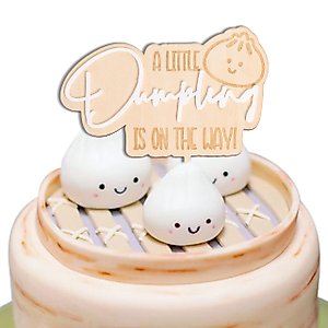 CIEQR A Little Dumpling is On The Way Cake Topper - Baby Shower Cake Topper, Baby Shower Cake Decorations for Baby Shower and Gender Reveal Parties for Boys and Girls