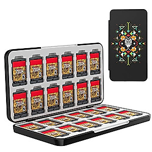TiMOVO 24 Game Card Case for Nintendo Switch OLED 2021/Switch/Switch lite, 24 Game Holder Cartridge Case for Switch Game Cards and 24 SD Cards, Compact & Portable Game Storage Case Box, Wolf