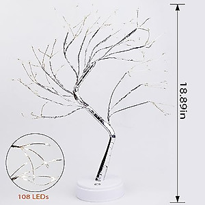Yiliaw 20 Inch Bonsai Tree Light, RGB 108 LEDs Tabletop Night Lights with Remote Control, 16 Color Changeable Led Artificial Tree Lamp, Cute Room Decor, Home Decorations for Bedroom