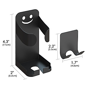 Linkidea Carbon Steel Wall Mountent Curling Iron Holder, Hair Tool Curling Iron Storage Stand, Hair Straightener Holder and Plug Holder (Black)