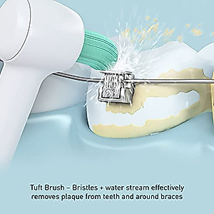 Panasonic Professional Water Flosser for Braces, 2-in-1 Cordless, Portable Oral Irrigator with Jet Nozzle & Tuft Brush, EW1213A, White