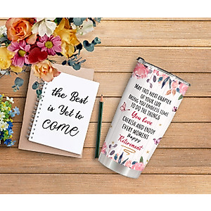 CGMIBAS Retirement Gifts Tumbler Cup 20Oz, Happy Retired Coffee Travel Mug, Retirement Drinking Cup, Retirement Mug Gifts for Women Friends Nurse Teacher