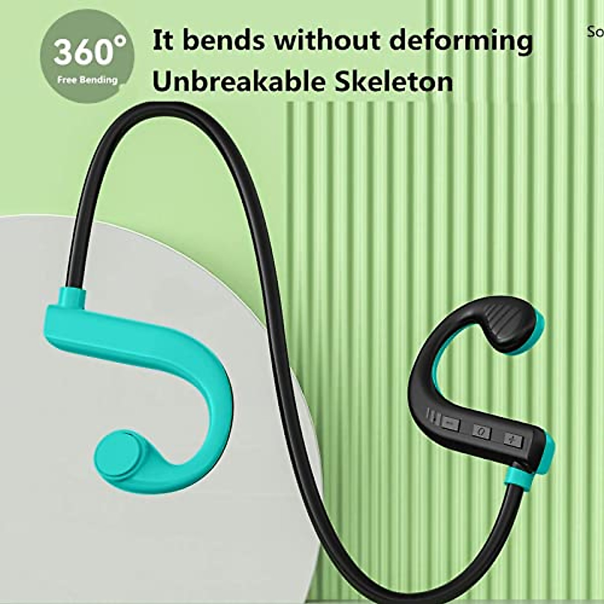 Wireless Bluetooth Ear Hook Osteoconductive Sports Headset - Support SD Card Headset Stereo Sport Earphone - Open Ear Noise Reduction Long-Lasting Battery Life Outdoor Sports