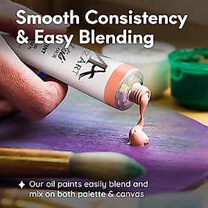 MozArt Supplies Oil Paint Set – 24 Oil Based Paints for Artists, Hobby Painters – Rich Pigment and Non Toxic Oil Painting Set for Artists - Ideal for Canvas, Wall Art, Landscape & Portrait Paintings