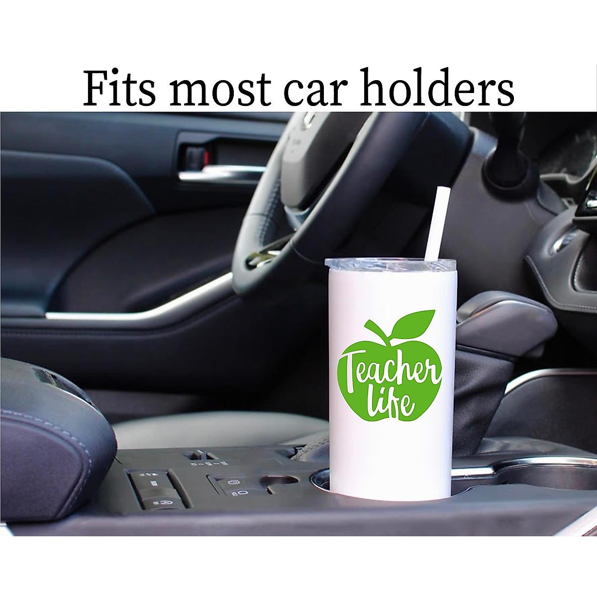 AVITO 20 oz Teacher Tumbler - Personalized Gift for Teacher - Stainless Steel Tumbler with Lid and Straw - Gifts for Teacher - Teacher Life Tumbler - Teacher Gifts