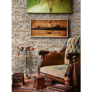 Brick Wallpaper Peel and Stick Wallpaper Brick Contact Paper for Walls Red 3D Brick Wallpaper Kitchen Wallpaper Faux Brick Self-Adhesive Removable Wallpaper for Bedroom Accent Wall Décor 17.3“×78.7”