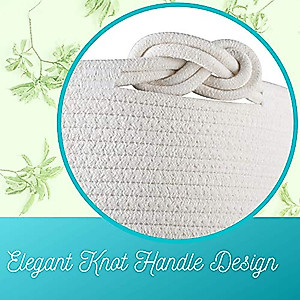 MINTWOOD Design 15 x 14.2 Inches Woven Cotton Rope Storage Basket, Stuffed Toy Basket Bin, Laundry Basket Hamper, Nursery Basket, Dog Toy Basket, Blanket Basket, Gift Basket, Light Brown