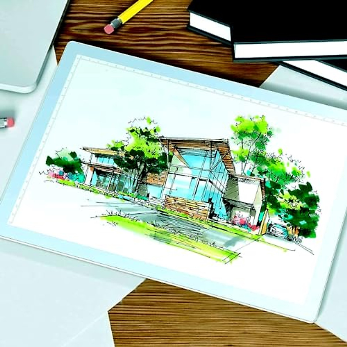 VKTEKLAB A3 LED Light Pad with Built-in Cord, 16.6 * 12.6 in, Tracing Light Box, 3-Levels Brightness Up to 8000LUX, Super Slim and Lightweight Light Board for Diamond Painting