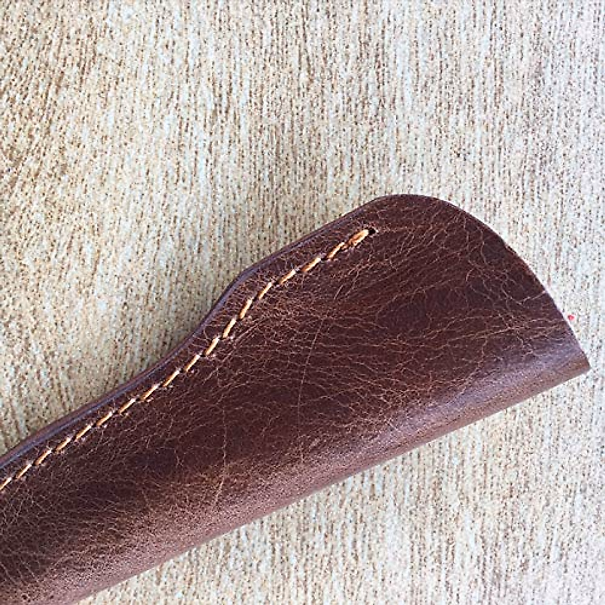 Morezing Vintage Leather 6 inch Knife Sheath Belt Carrying Case for 3.5 inch Fix Blade Knife