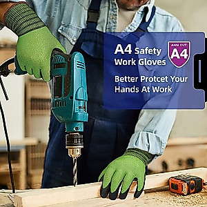 Schwer AIR-SKIN Cut Resistant Gloves AR5917 with Extreme Lightweight&Thin, Level 5 Wire Metal Gloves for Refined Work, Touch-screen, Fiberglass-free, 3D-Comfort Fit, Breathable, Green 1 Pair (M)