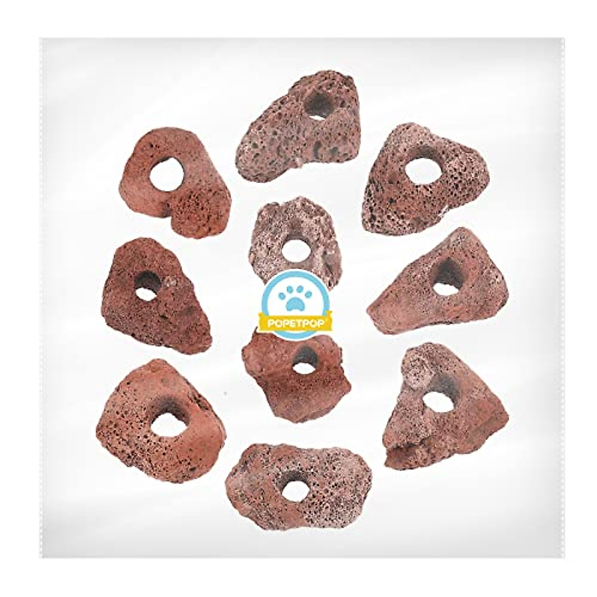 POPETPOP 10pcs Volcanic Rocks Ornament Plant Pot Ring for Aquarium Plants Aquatic Plant Fixed Ring for Aquarium Decoration Fish Tank Accessories