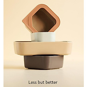 Neoflam 4 Set FIKA One Kitchen Pantry Porcelain Ceramic Food Container with Glass Lid, Microwave, Oven, Dishwasher Safe Refrigerator, Fridge Storage for Leftover, Healthy Meal Prep Organization (Set)