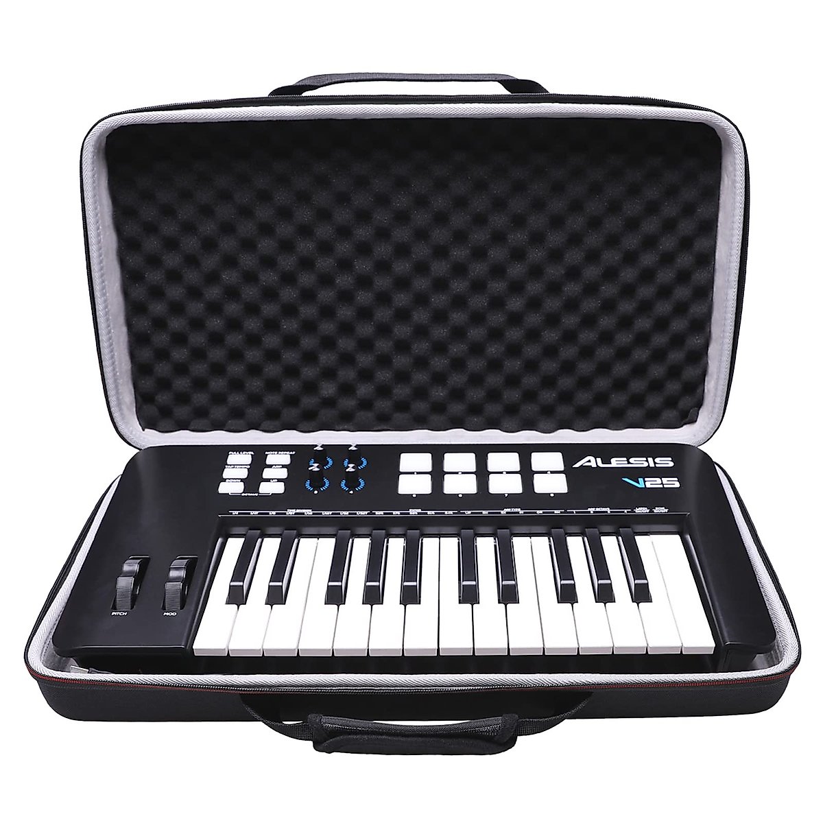 LTGEM Controller Case for Alesis V-Mini - 25-Key USB MIDI Keyboard Controller, Hard Storage Travel Protective Carrying Bag